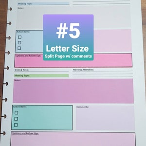 Color Meeting Note Pages for Discbound Notebooks, Arc, Tul, Planners ...