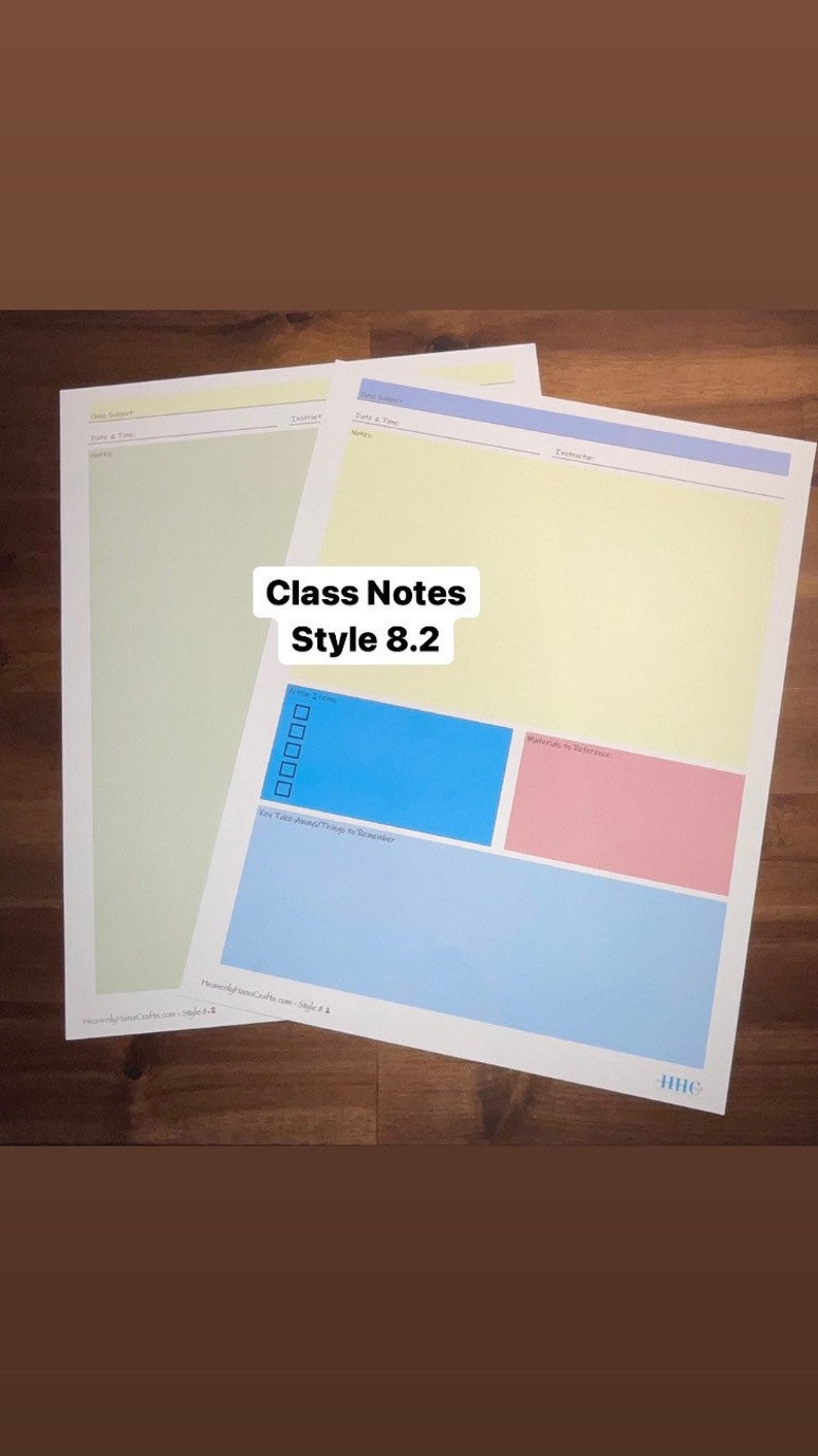 Color Class Note Pages for Discbound Notebooks, Arc, Tul, Planners ...