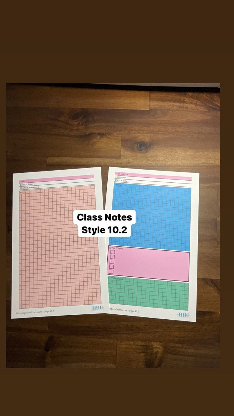 Color Class Note Pages for Discbound Notebooks, Arc, Tul, Planners ...