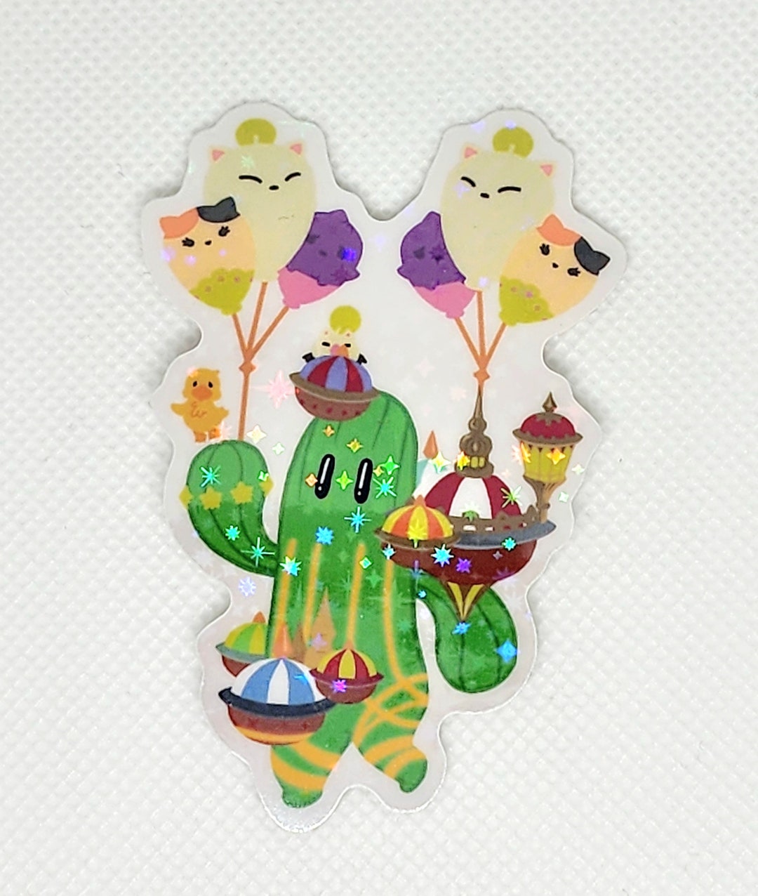 FFXIV Gold Saucer Mount Sabotender Emperador Holo Vinyl Clear Sticker ...