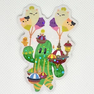 FFXIV Gold Saucer Mount Sabotender Emperador Holo Vinyl Clear Sticker ...