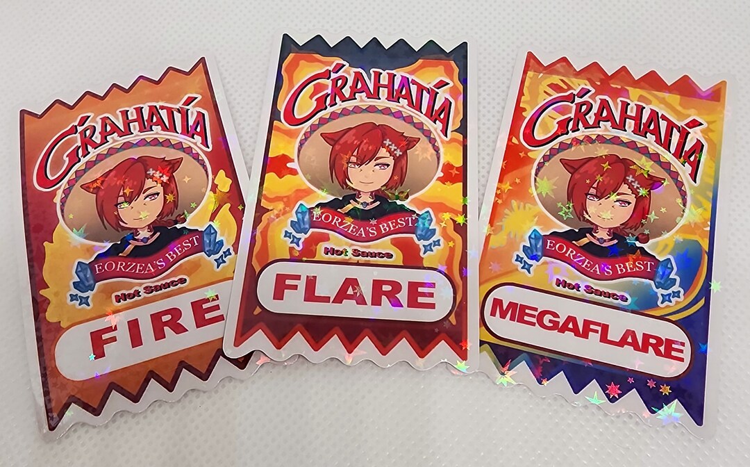 FFXIV Graha Tia Hot Sauce Packet Holo Clear Sticker - Etsy