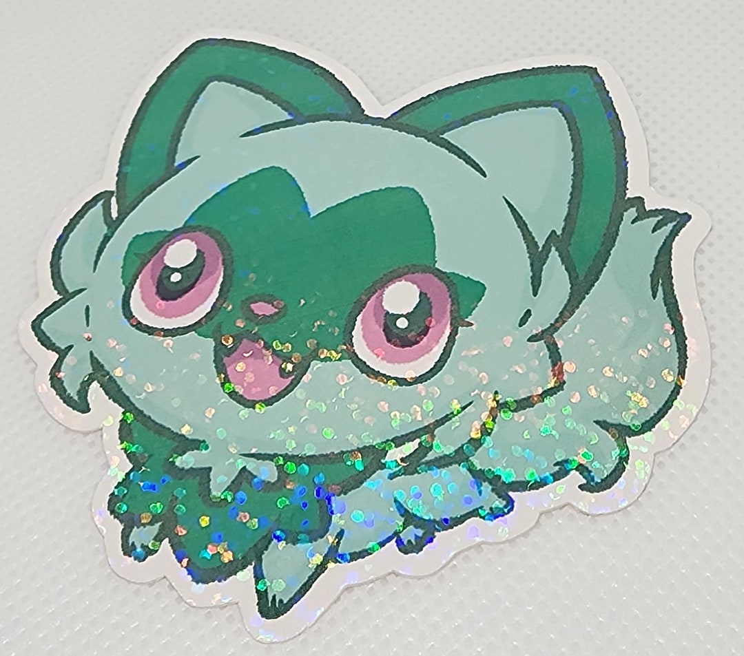 Sprigatito Nyaoha Holographic Sticker - Etsy