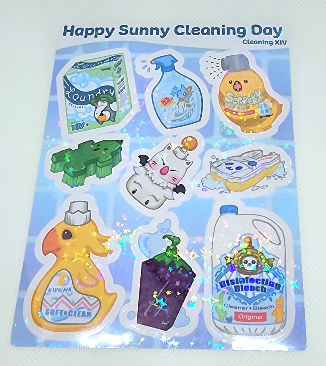 FFXIV Happy Sunny Cleaning Supplies Holo Sticker Sheet - Etsy
