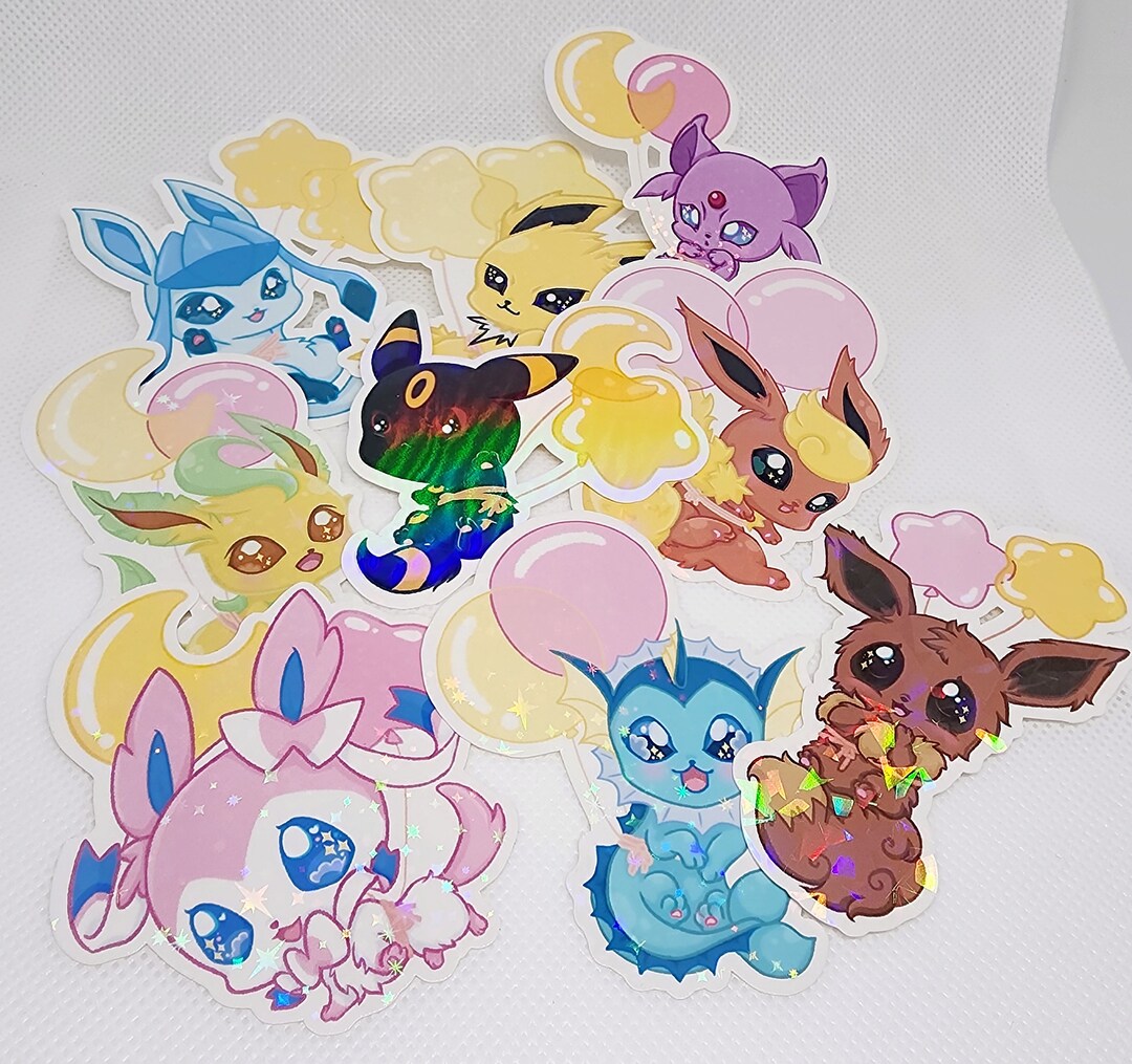 Floating Balloon Eeveelution Holographic Sticker - Etsy