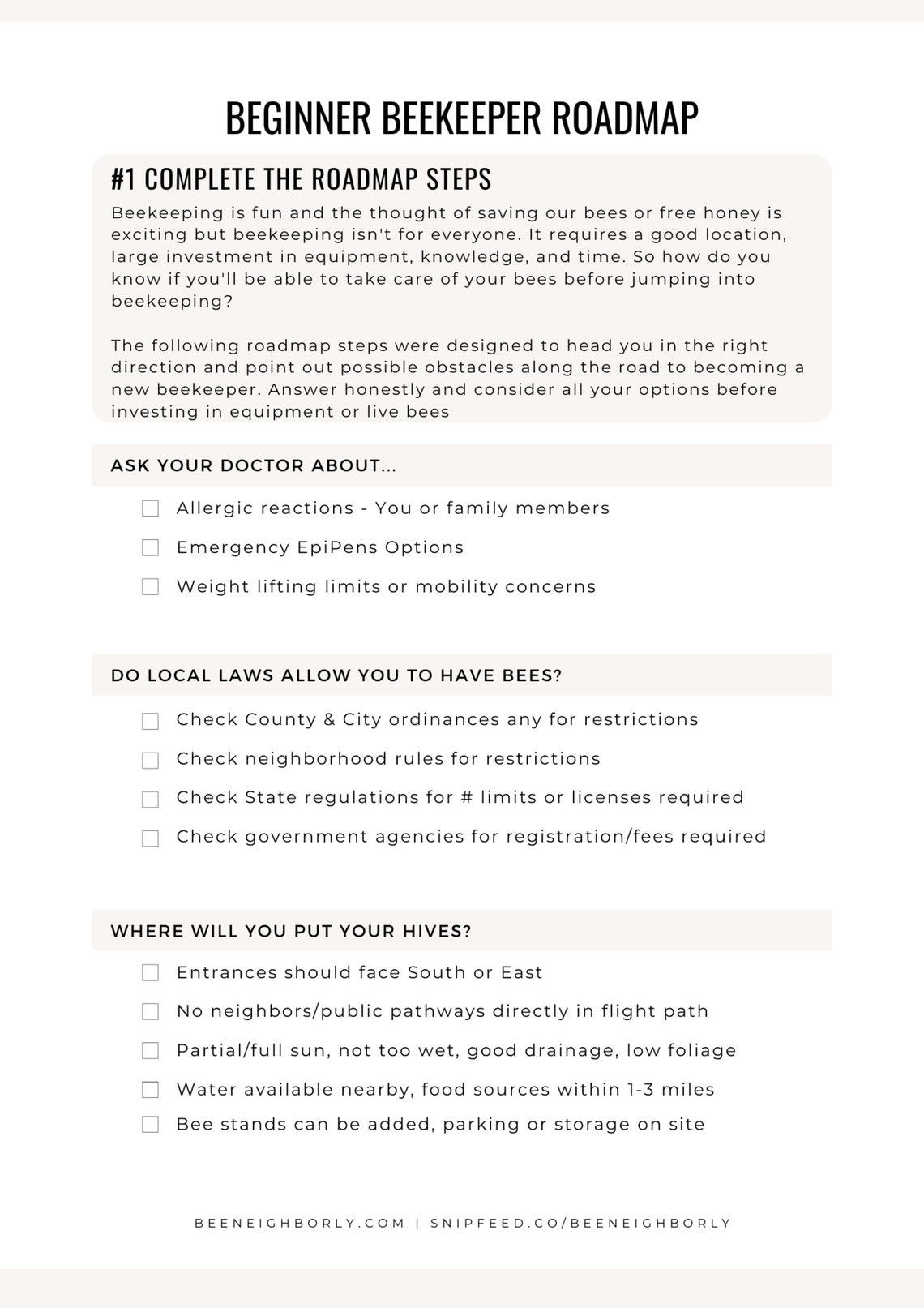 Beginner Beekeeper Roadmap & Buying Guide for Beekeepers DIGITAL ...