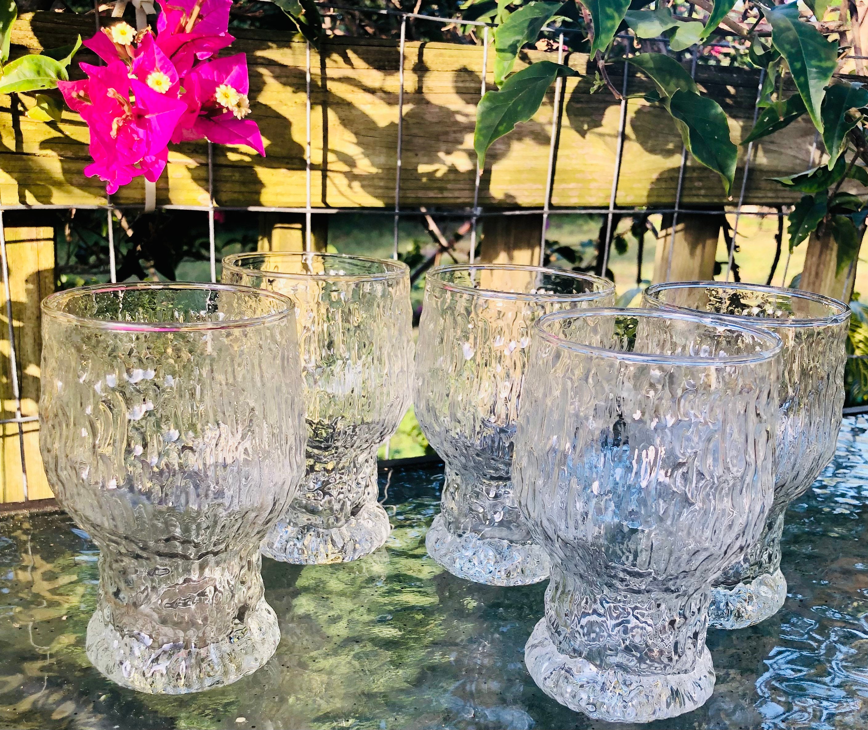 Ravenhead Siesta Bark Textured Clear Stackable Drinking Dessert Glass ...