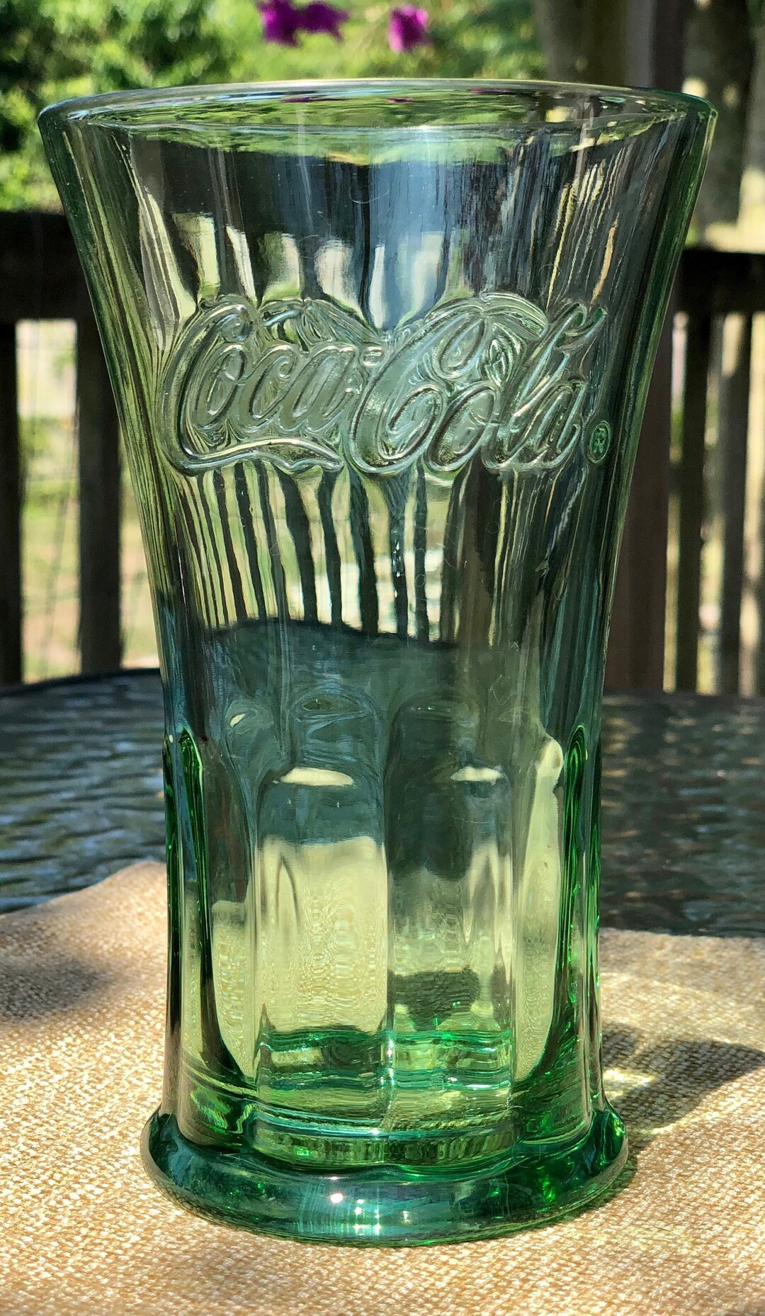 Libbey Glassware Coca Cola Vintage Tinted Green Flared Soda Fountain ...