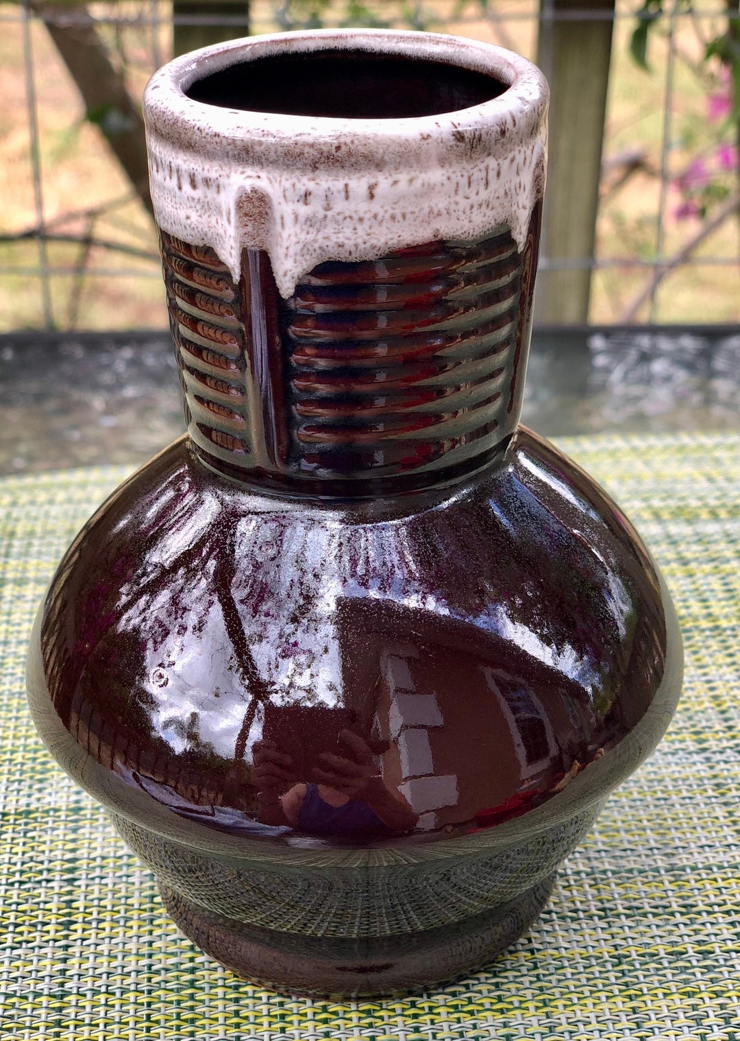 Brown Pottery Dripware Retro Coffee Tea Hottle Vintage Bottle Carafe ...