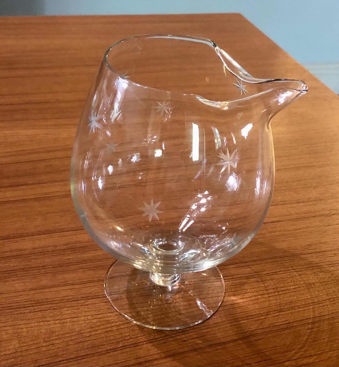 Brandy Snifter W/pouring Spout Mid Century Atomic Era Stardust Glass ...