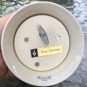 Konitz Germany Music Box Bell White Christmas Frosty Snowman Children ...