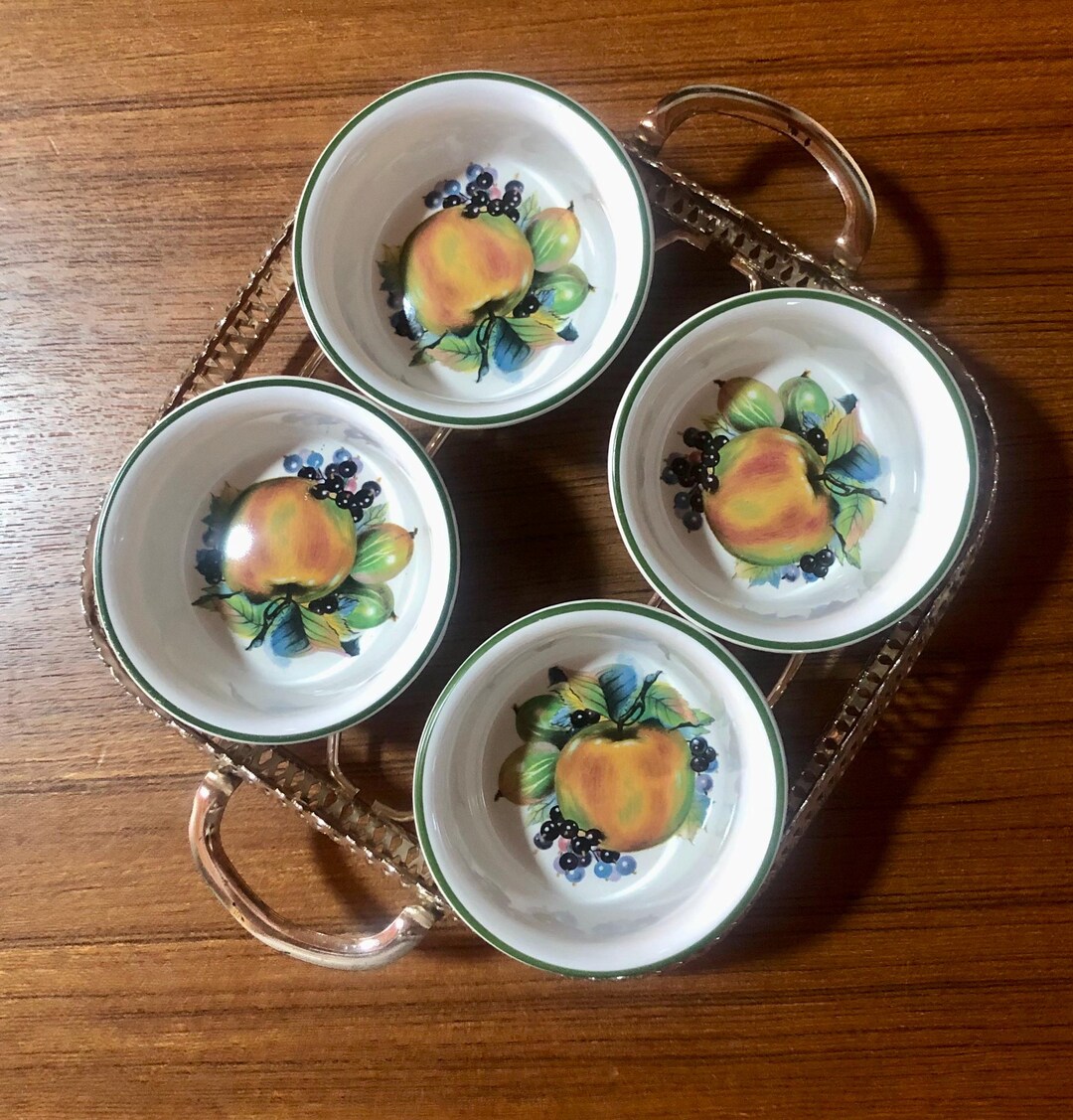 Mayell Queen Anne Vintage Jam Condiment Stone Fruit Ramekin Set W ...
