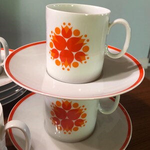 Thomas Germany Rosenthal Porcelain Pinwheel Tulip Design Teacup Saucer ...