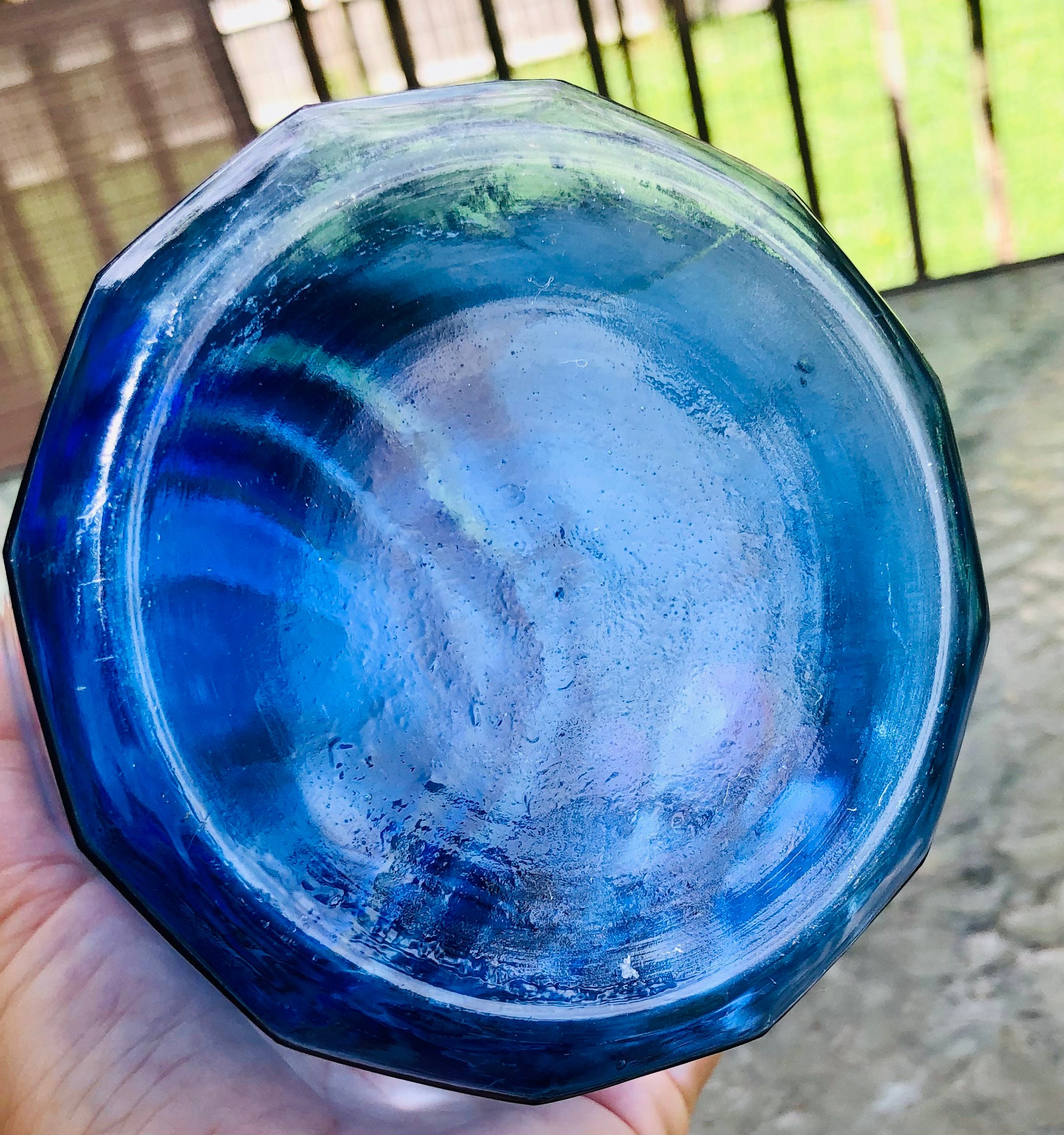 Cobalt Blue Wire Bale Closure Paneled Glass Kitchen Canister Farmhouse ...