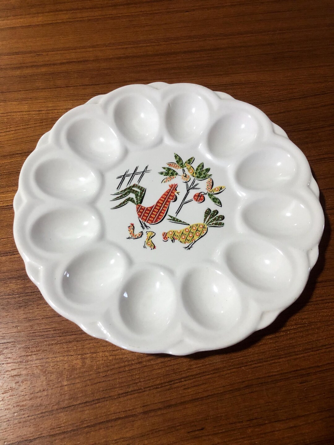 Deviled Egg Serving Plate Appetizer Tray Platter Rooster Hen Chicks for ...