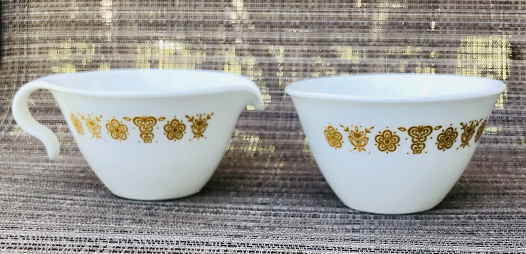 Butterfly Gold Corelle Corning Ware Pattern Open Sugar Bowl and Hook ...