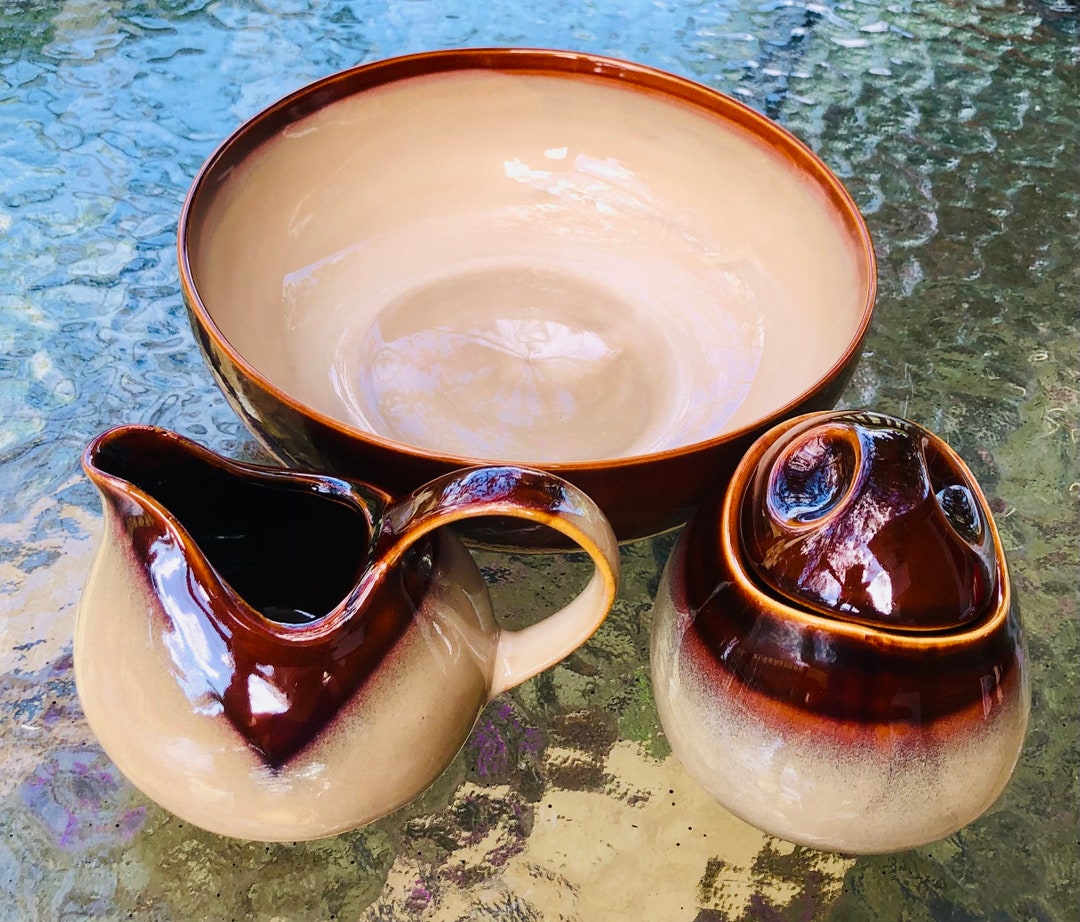 Sango Nova Stoneware Earthenware Brown Edge Tan Center 4933 Cream ...