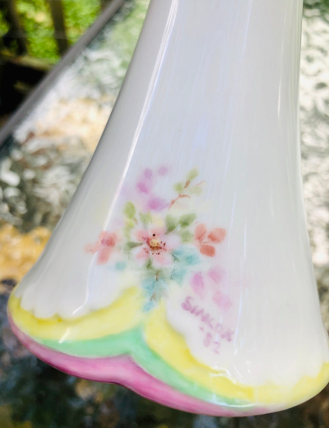 Sinclair Bud Vase Signed by Artist '82 Vintage Ceramic Hand Painted ...