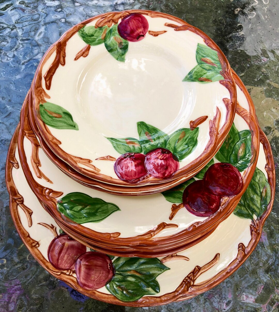 Franciscan Ware Apple Table Earthenware Luncheon Salad Dessert Bread ...