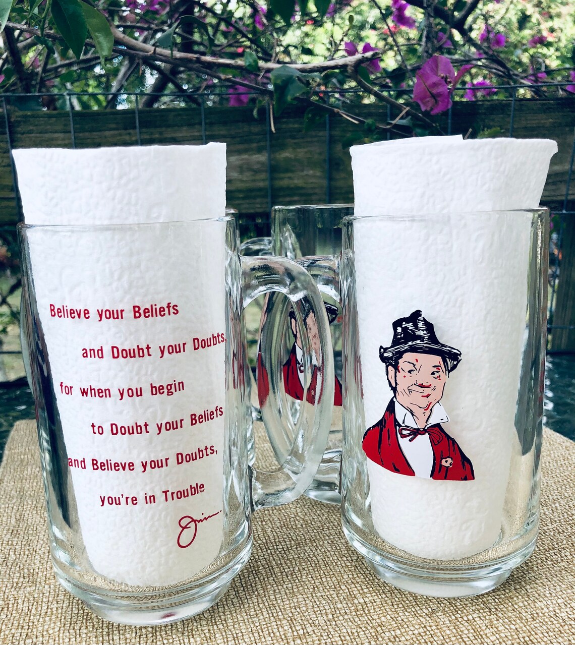 The Gay Philosopher by Henry Major Glassware Clown W/clever Quotes ...