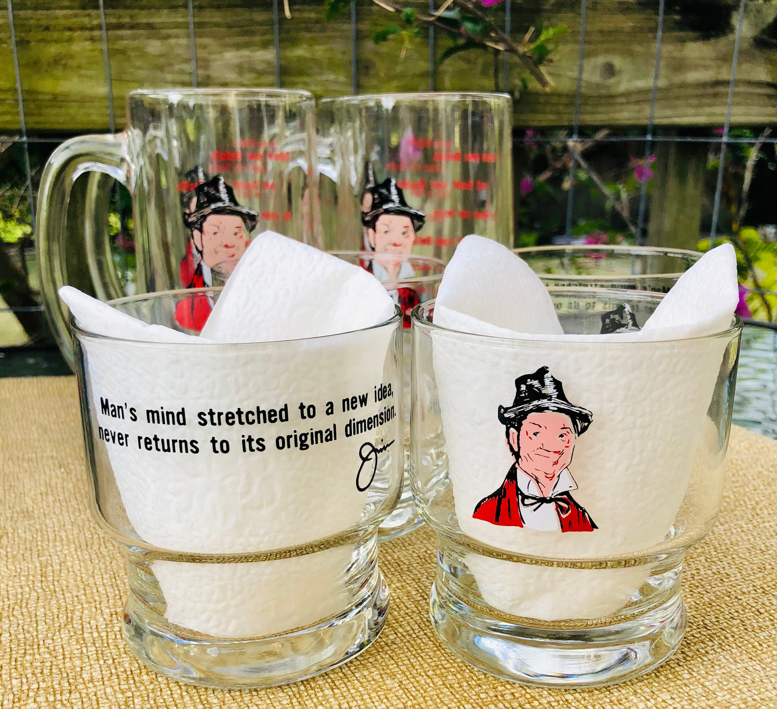 The Gay Philosopher by Henry Major Glassware Clown W/clever Quotes ...