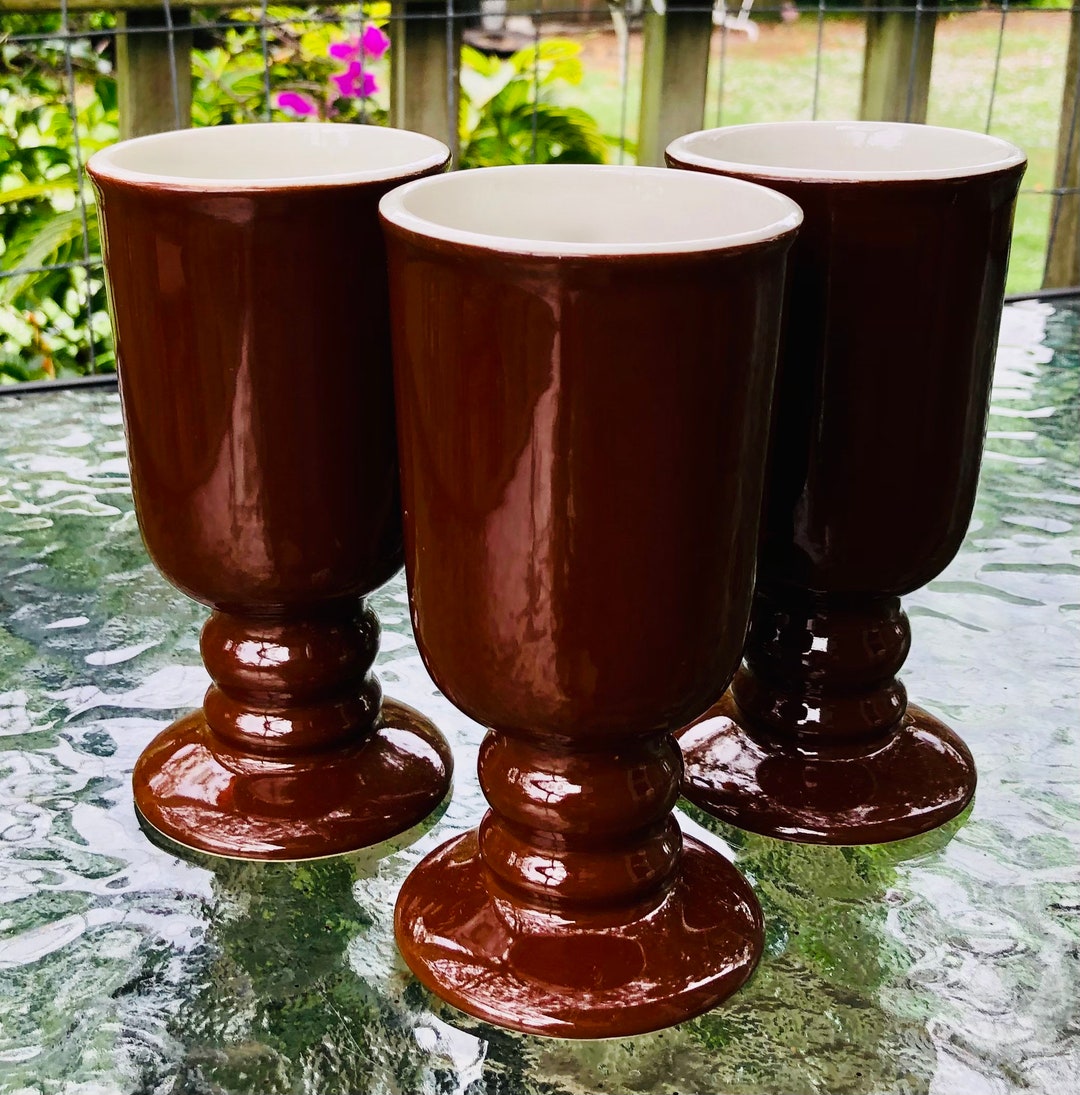 Hall 1272 Vintage Footed Irish Coffee Tea Mug Brown Ceramic With Cream ...