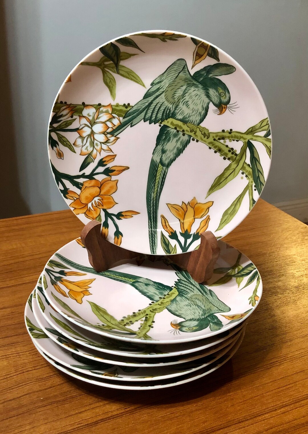 The Parrots by Haldon Group Green Birds of Paradise Tropical - Etsy