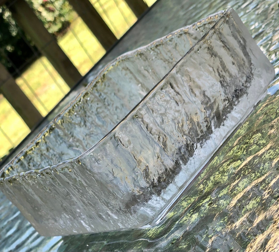 Hoya Corporation Japan Crystal Icicle Square Glass Bowl Freeform ...