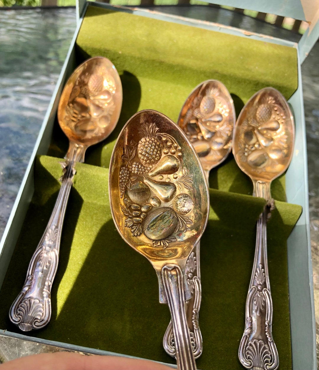 Dessert Berry Spoons by EPNS A1 Kings Pattern Relief Fruit Silver ...