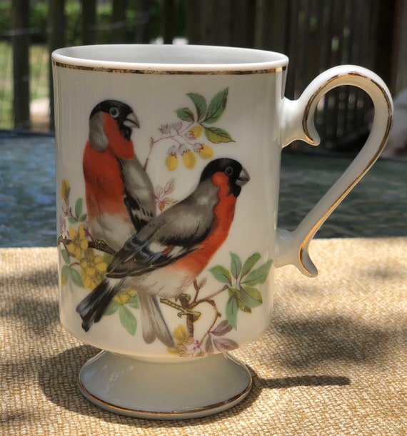 Royal Crown Porcelain Smug Mug With Pair of Bullfinch Birds | Etsy