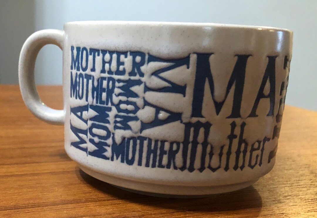 Mug Bowl Oversized Vintage Stoneware Soup Chili Oatmeal Mug Bowl With ...