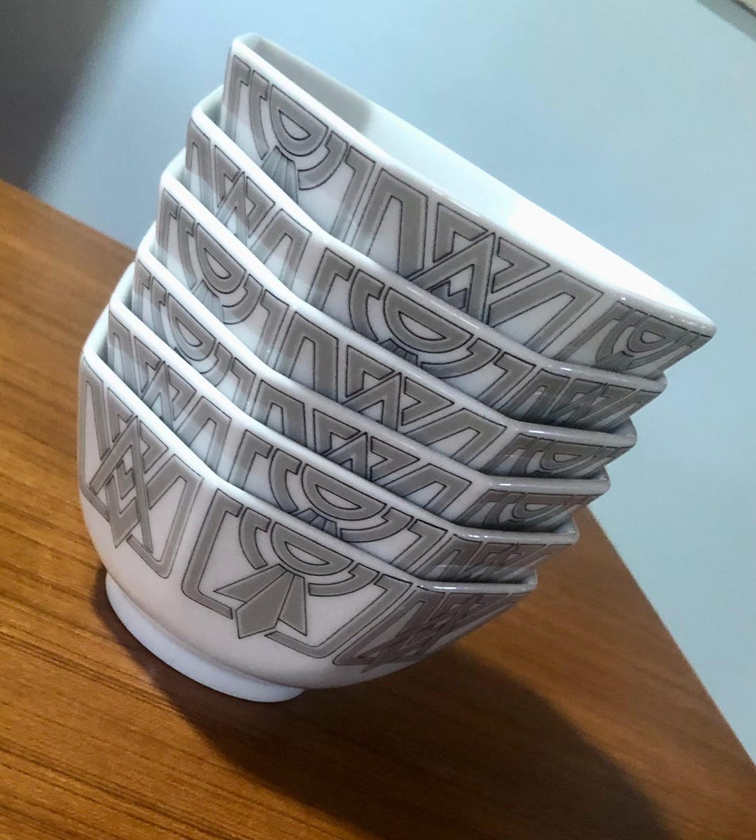 Fitz & Floyd the Ritz Grey Art Deco Style Serving Bowls Octagon Shape ...