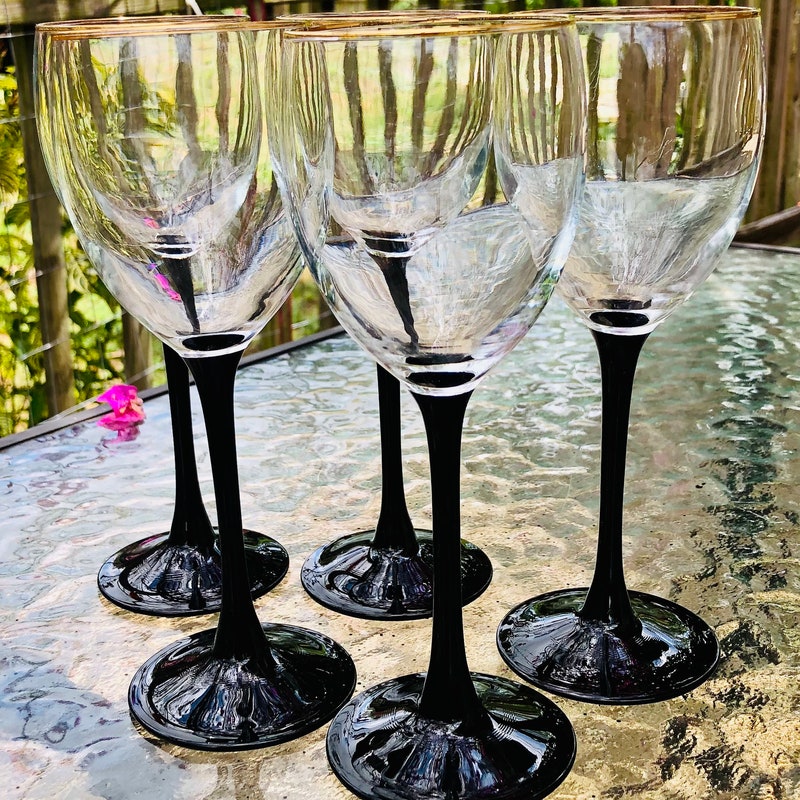 Retro Wine Glass Etsy