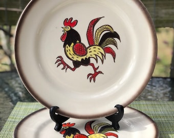 Red Rooster Plates - Etsy