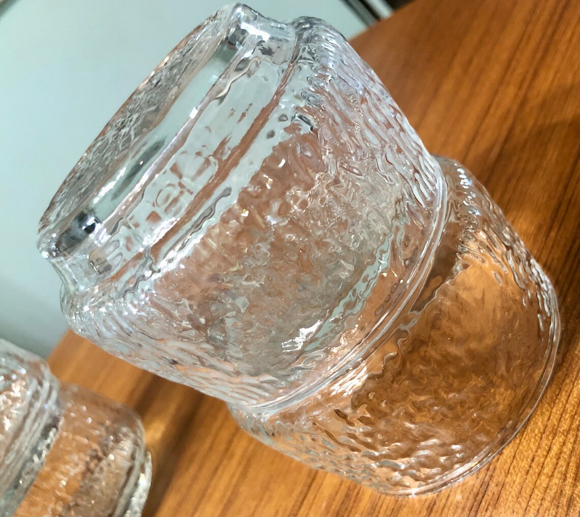 Ravenhead Siesta Bark Textured Clear Stackable Drinking Dessert Glass ...