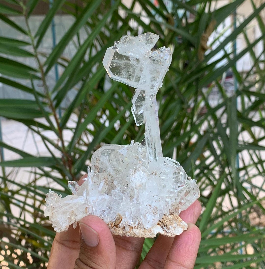 Japan-law Twin Faden Quartz Crystals Sitting on Faden Quartz Crystals ...