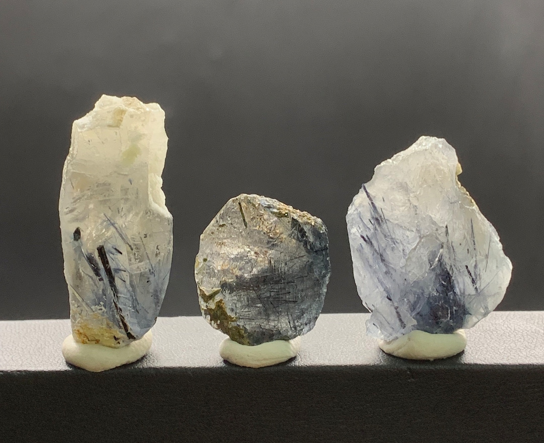 Rare Blue Quartz With Indicolite Rutile, Afghanistan Crystal Specimen ...