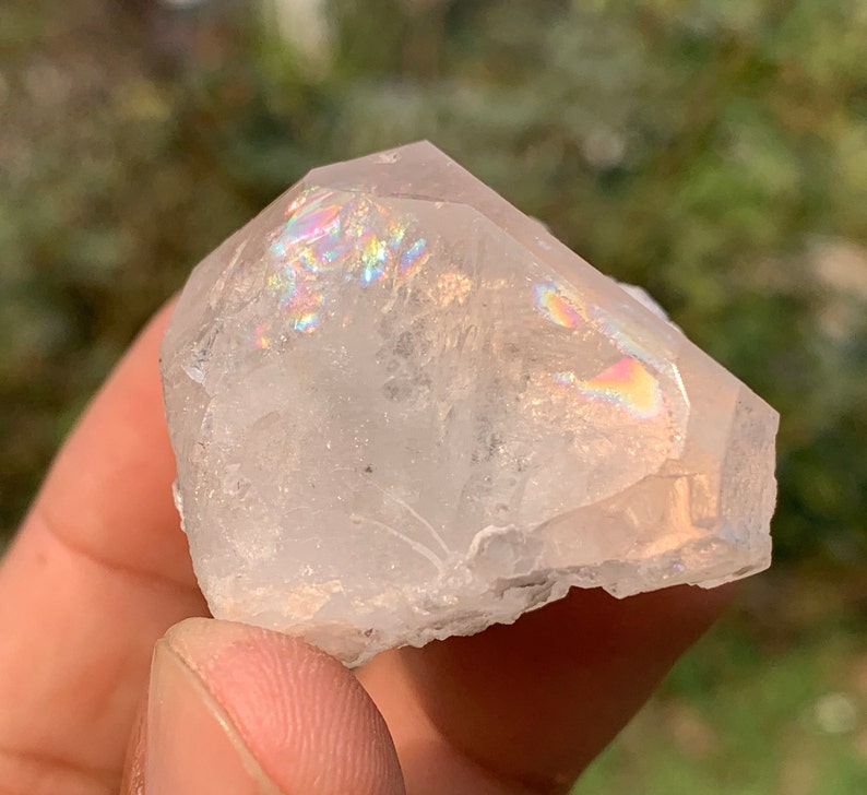 Pink Beryl, Pink Morganite Terminated Crystal With Iridescent / Rainbow ...