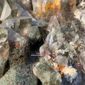Exceptional Garden Quartz Crystals Cluster With Rare Red Rutile ...