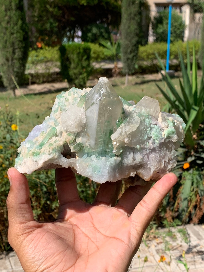 Green & Pink Light Watermelon Tourmaline Terminated Crystals With ...