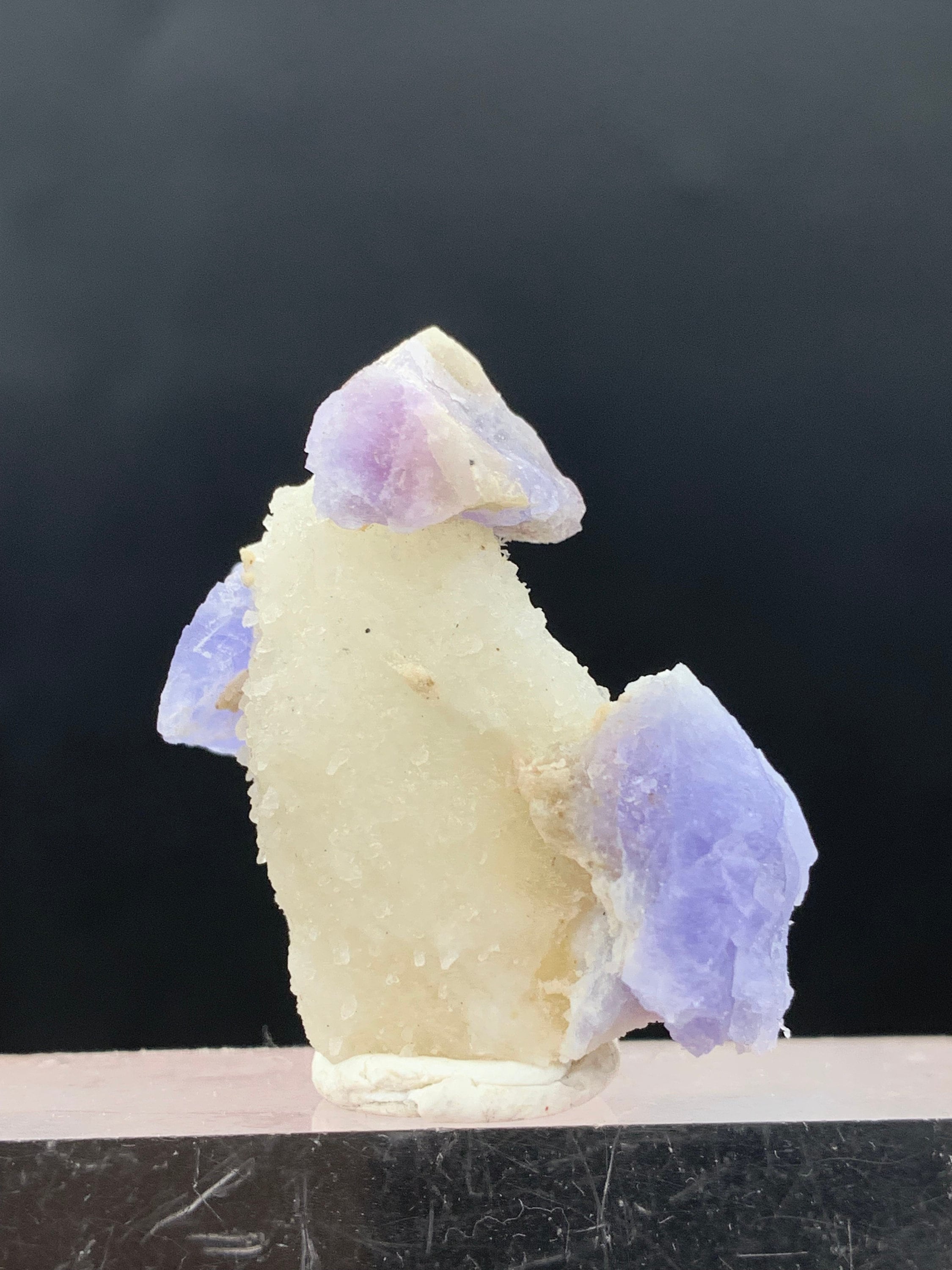 Extremely Rare Pink / Purple Hackmanite Crystals Sitting on Calcite ...