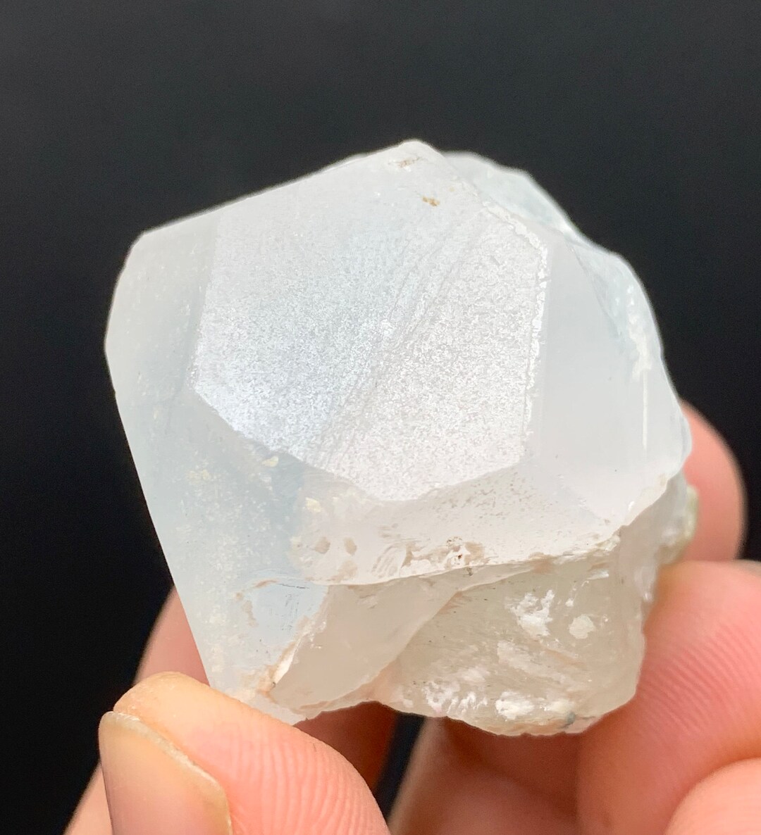 Hexagonal Aqua-morganite Crystal With Calcite Combine Specimen From ...