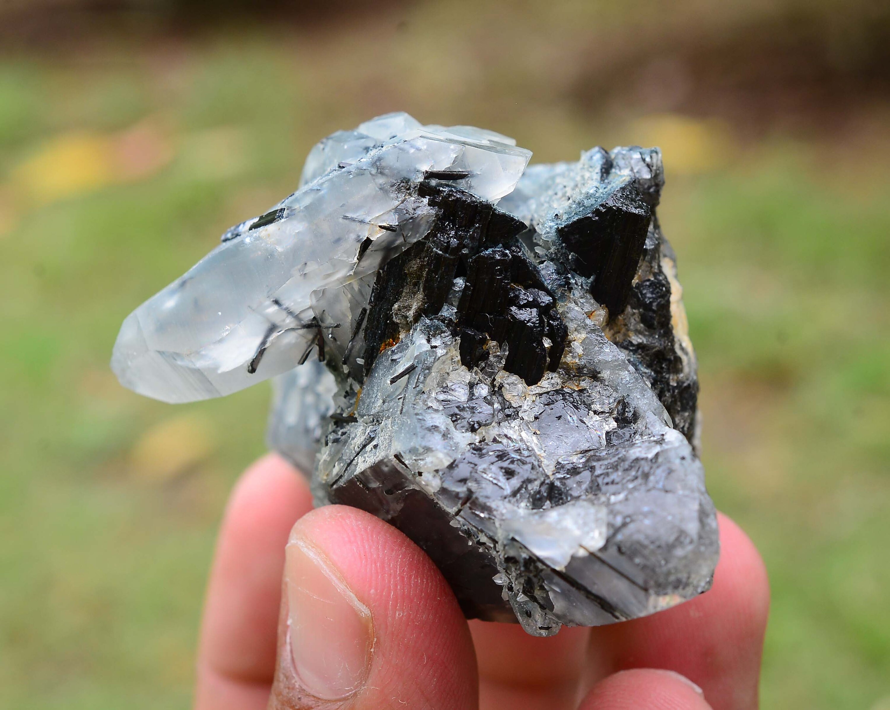Quartz Crystal With Schorl Aka Black Tourmaline Crystals & Inclusions ...