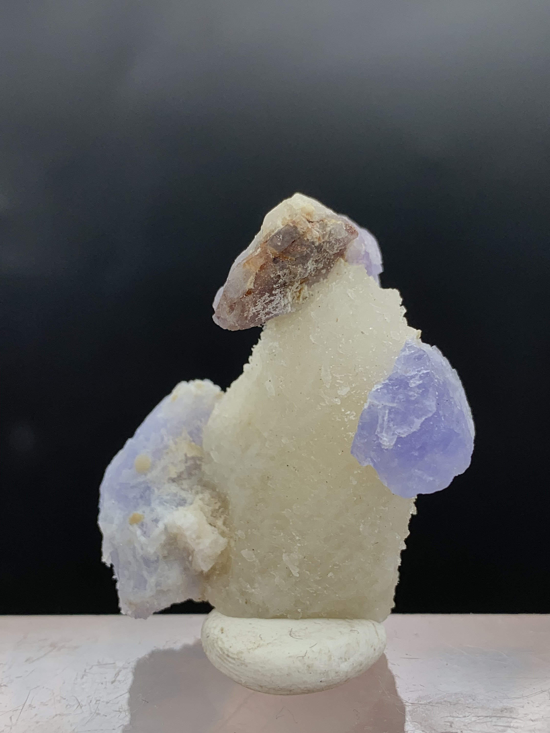 Extremely Rare Pink / Purple Hackmanite Crystals Sitting on Calcite ...