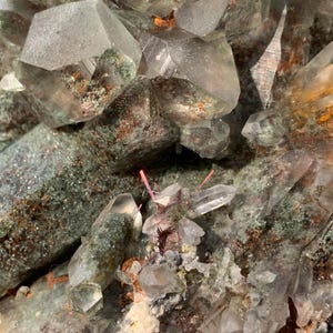 Exceptional Garden Quartz Crystals Cluster With Rare Red Rutile ...