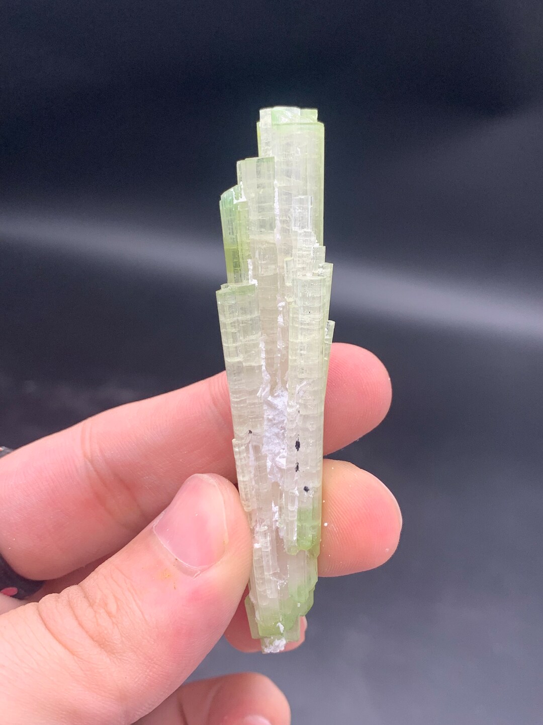Apple Green & Light Pink Elbaite Var Bi-color Double Terminated ...