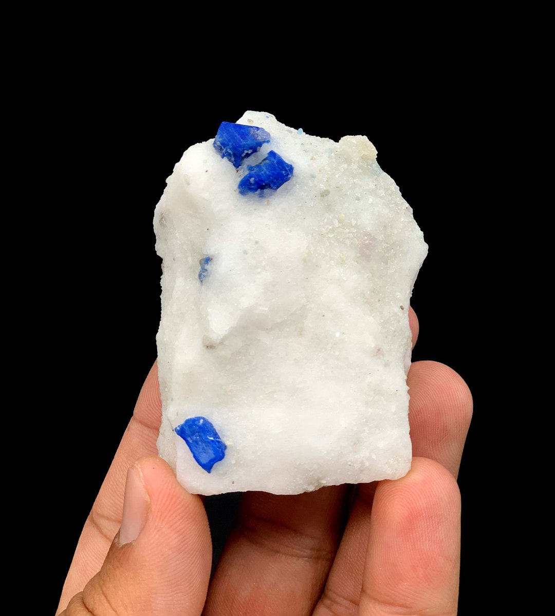 Rich Blue Sodalite Crystals With Milky White Calcite Combine Specimen ...