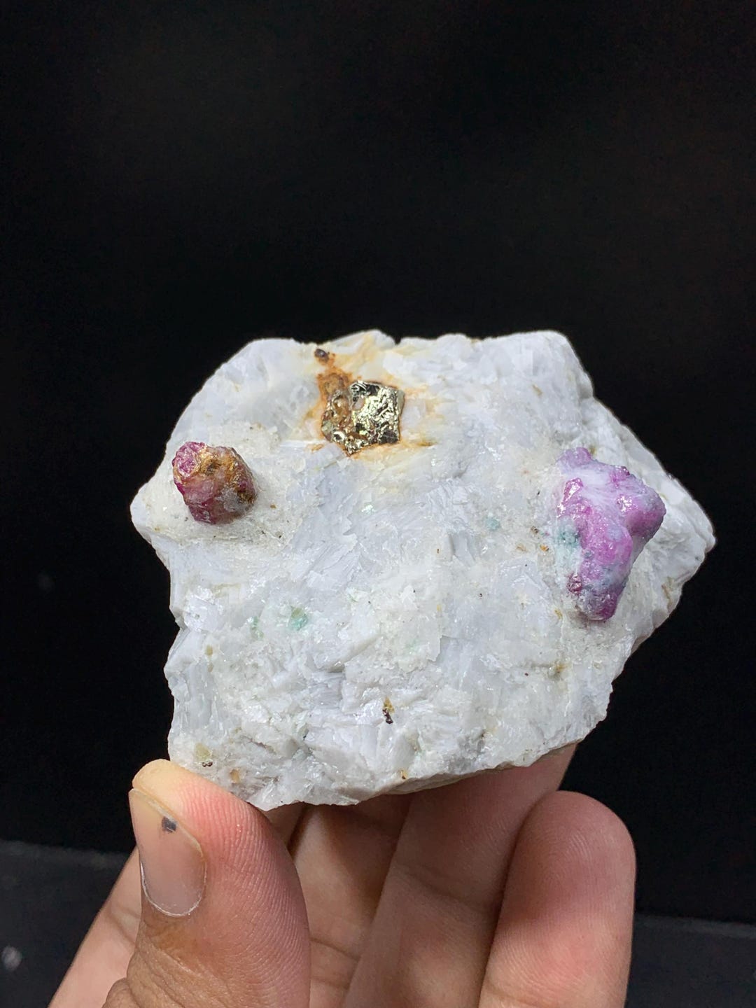 Ruby Terminated Crystals With Pyrite Nugget & Matrix Combine Specimen ...
