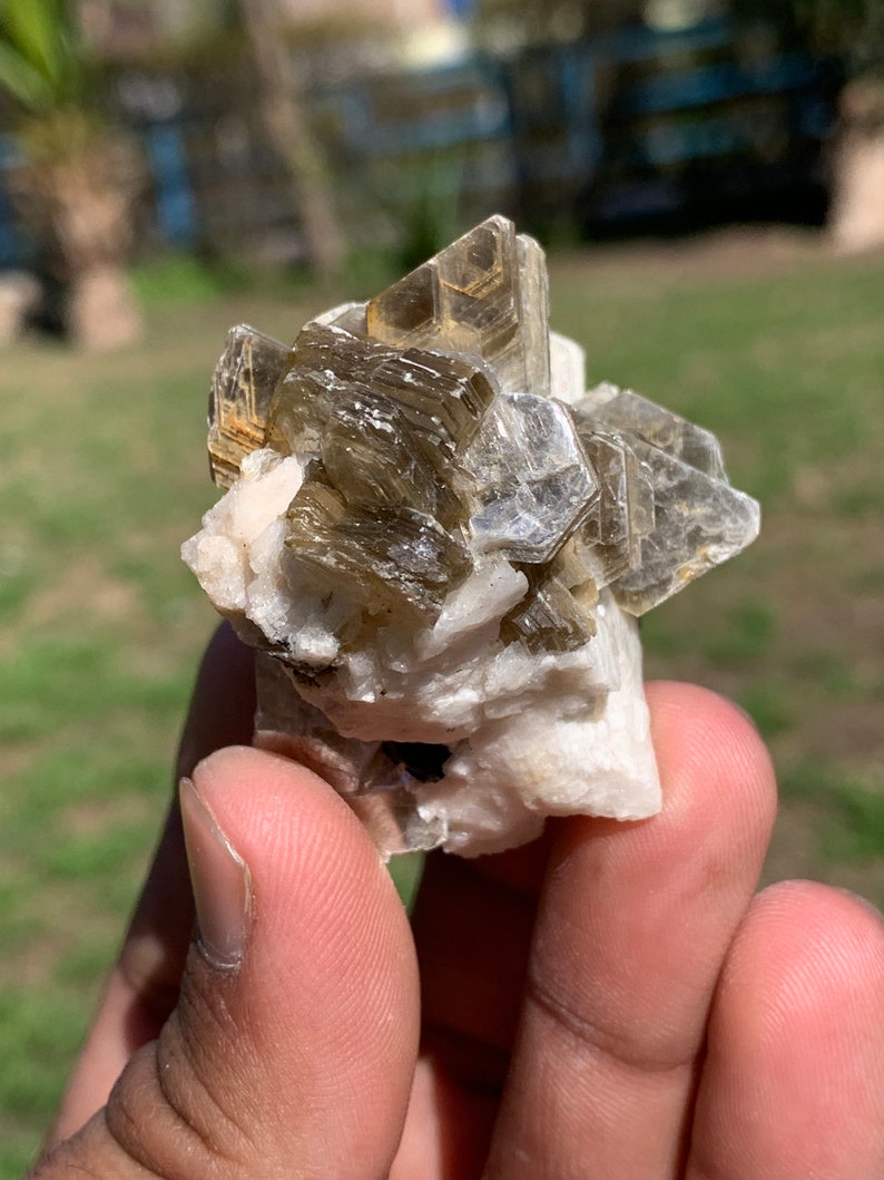 Exceptional Muscovite Triangle Crystals Bunch / Flowers Standing on ...
