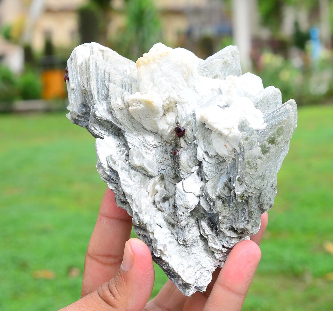 Butterfly Wings Shape Muscovite Bunch With Red Spessartine Garnet ...